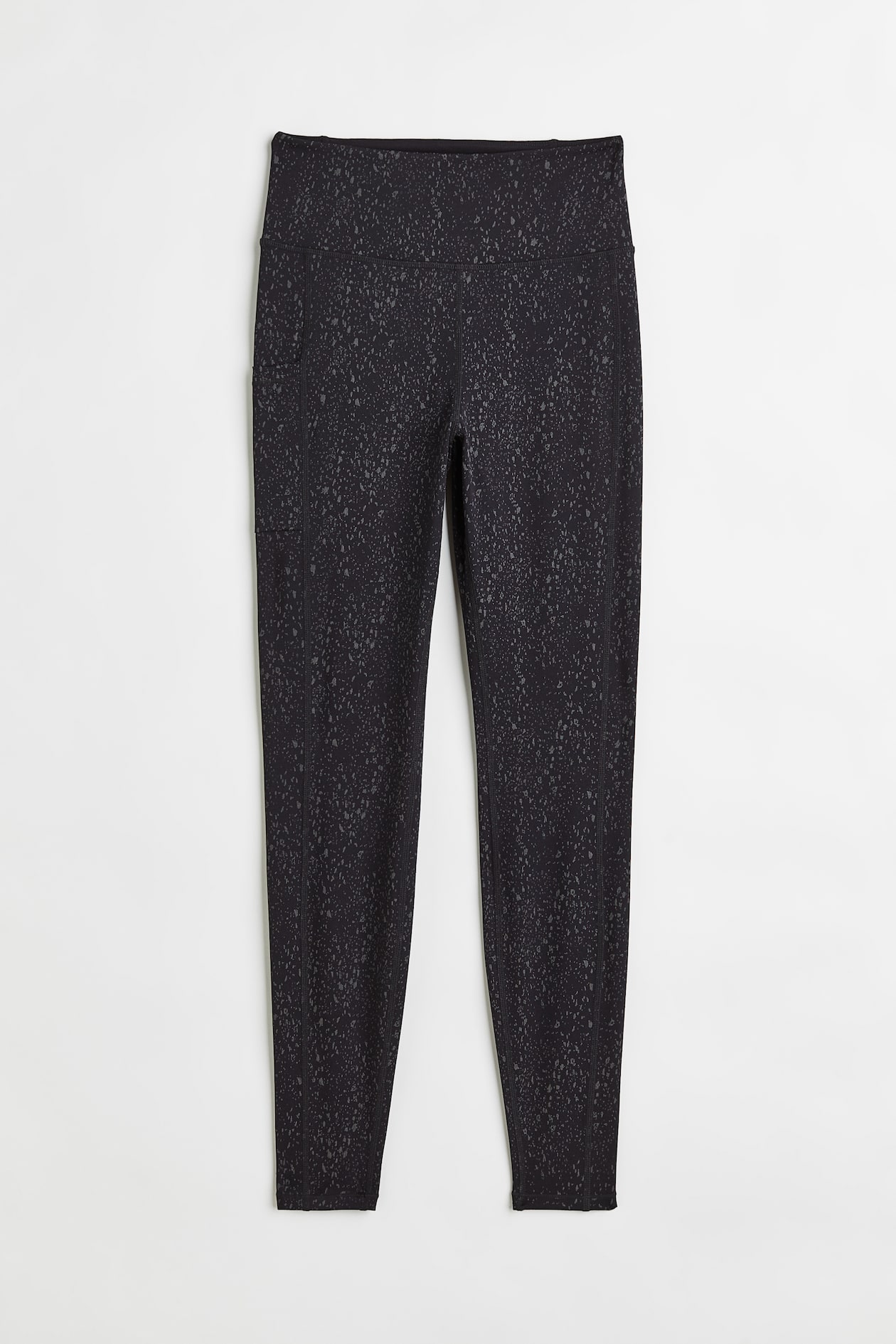 Reflective running tights - Black/Patterned - Ladies | H&M GB