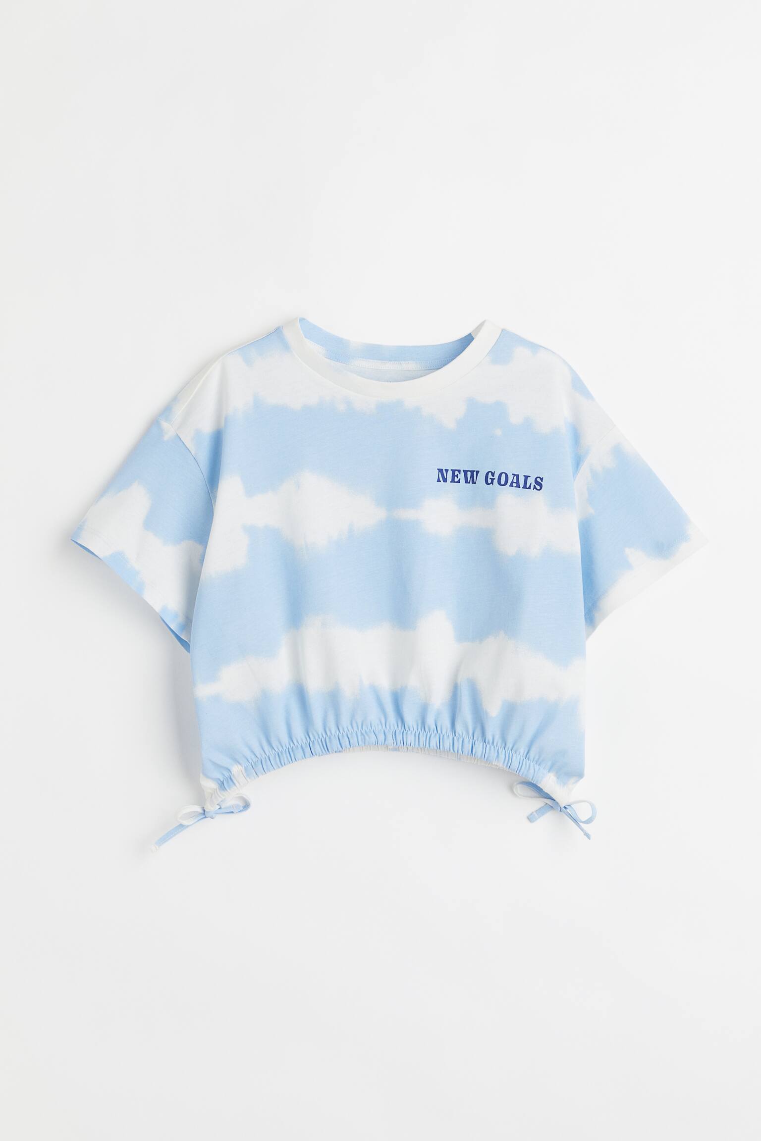 Drawstring T-shirt - תכלת/טאי דאי - Kids | H&M IL