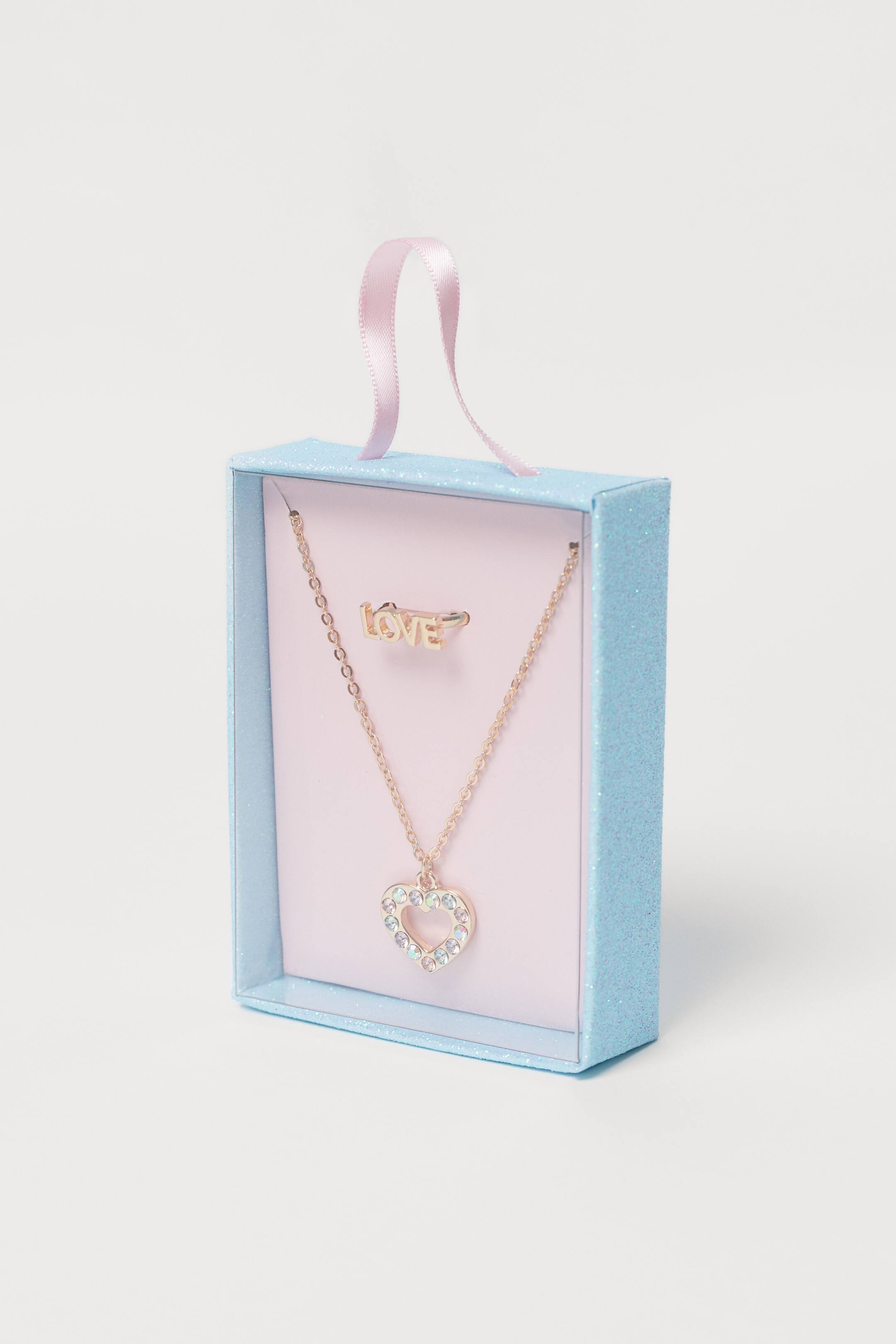Jewellery gift box - Gold-coloured/Love - Kids | H&M GB