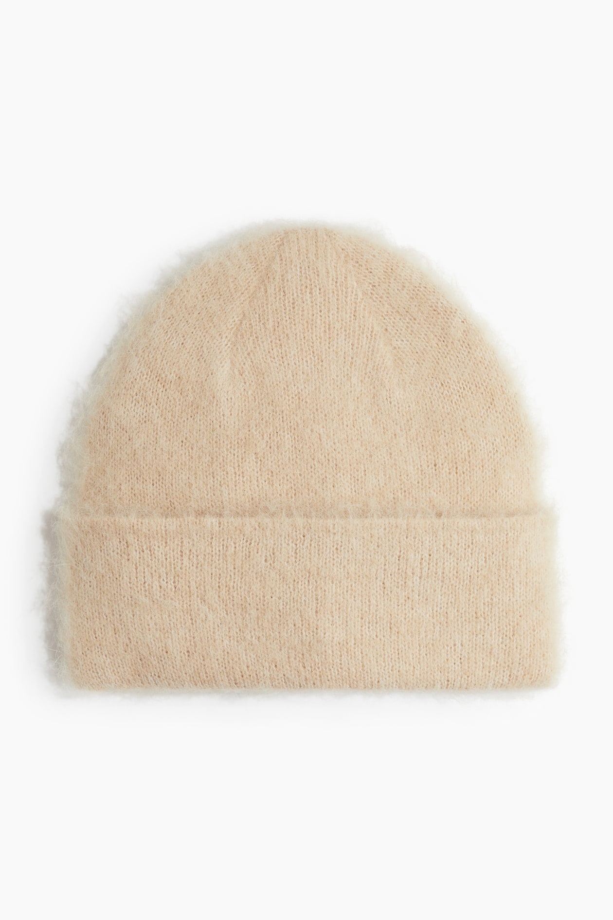 Fuzzy wool-blend beanie - Beige - Men | H&M GB