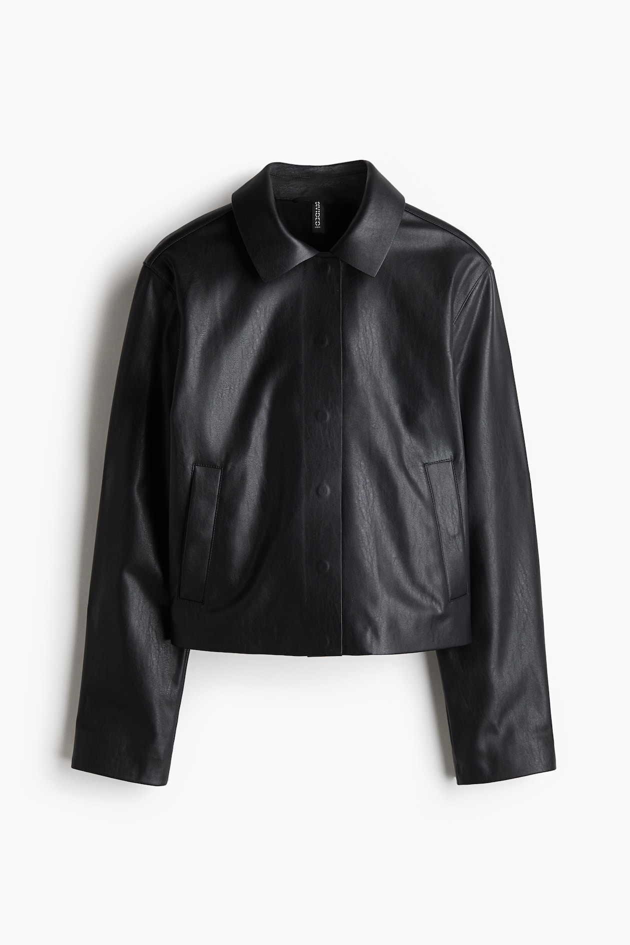 Women's Black Raw-edge coated jacket | H&M IN