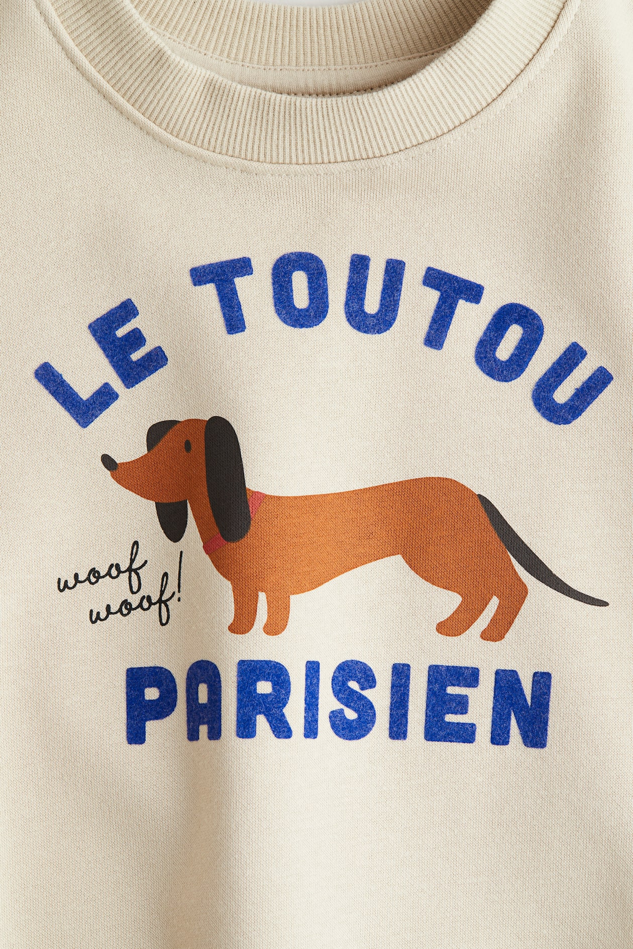 Light beige/Dog Print Sweater for kids | H&M AU
