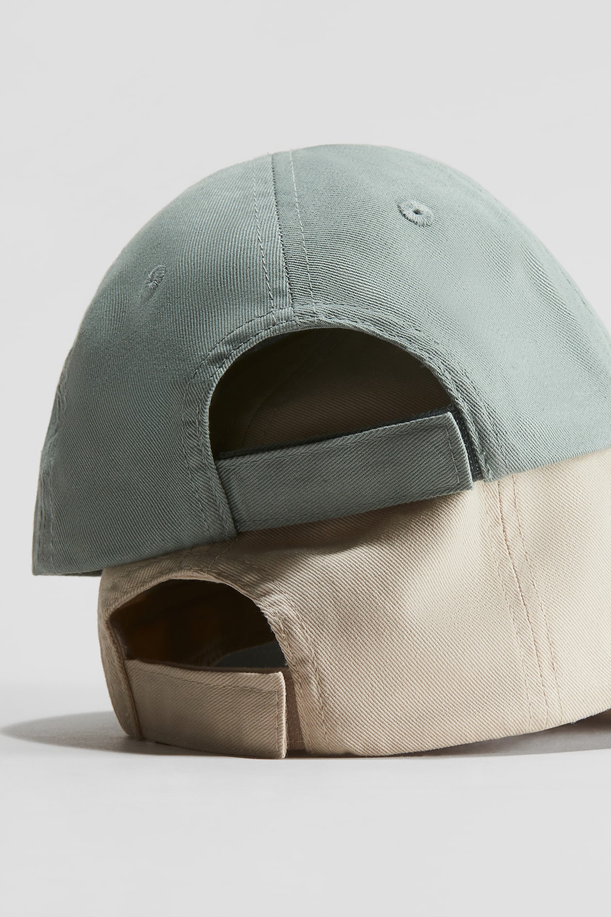 2-Pack Cotton Twill Caps - Dusty green/light beige - Kids | H&M US