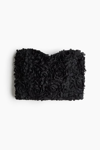 Top bandeau corto con aplicaciones - Negro - Ladies | H&M MX