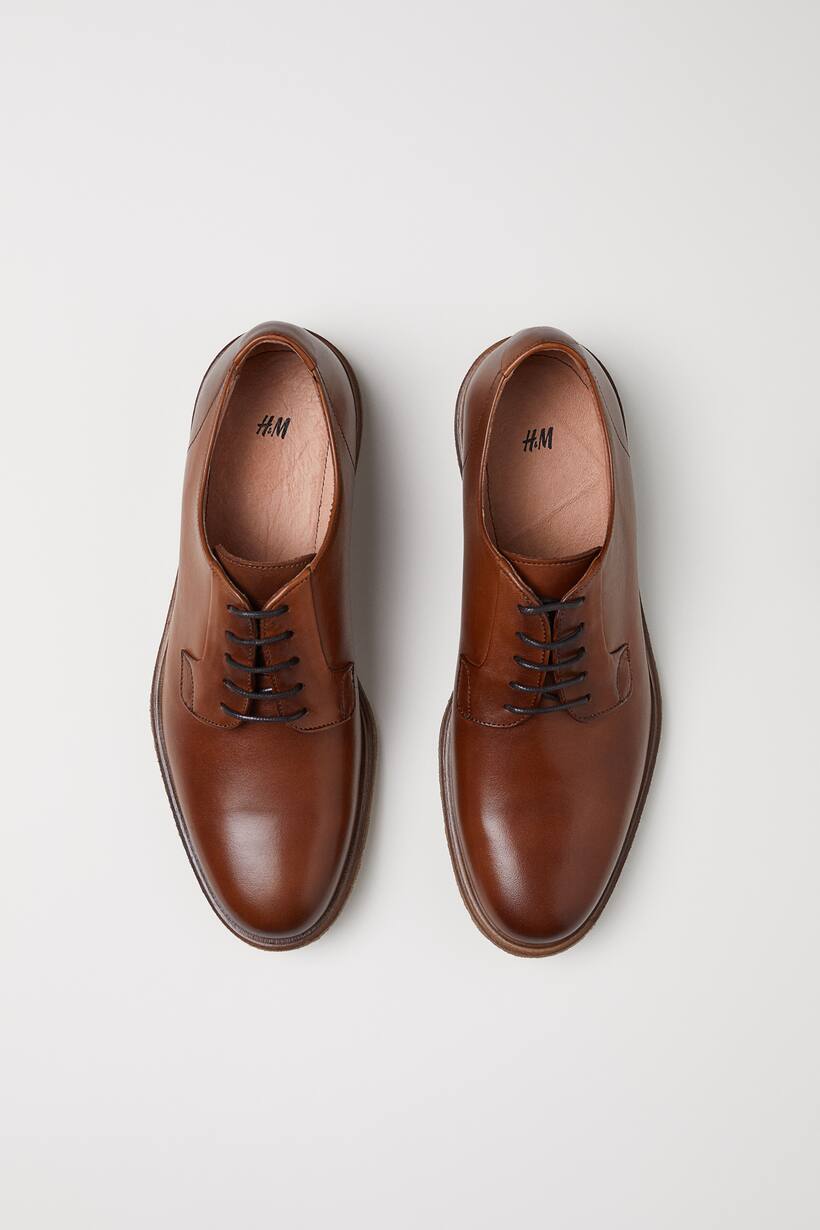 Men’s Tawny brown Leather Derby Shoes | H&M US