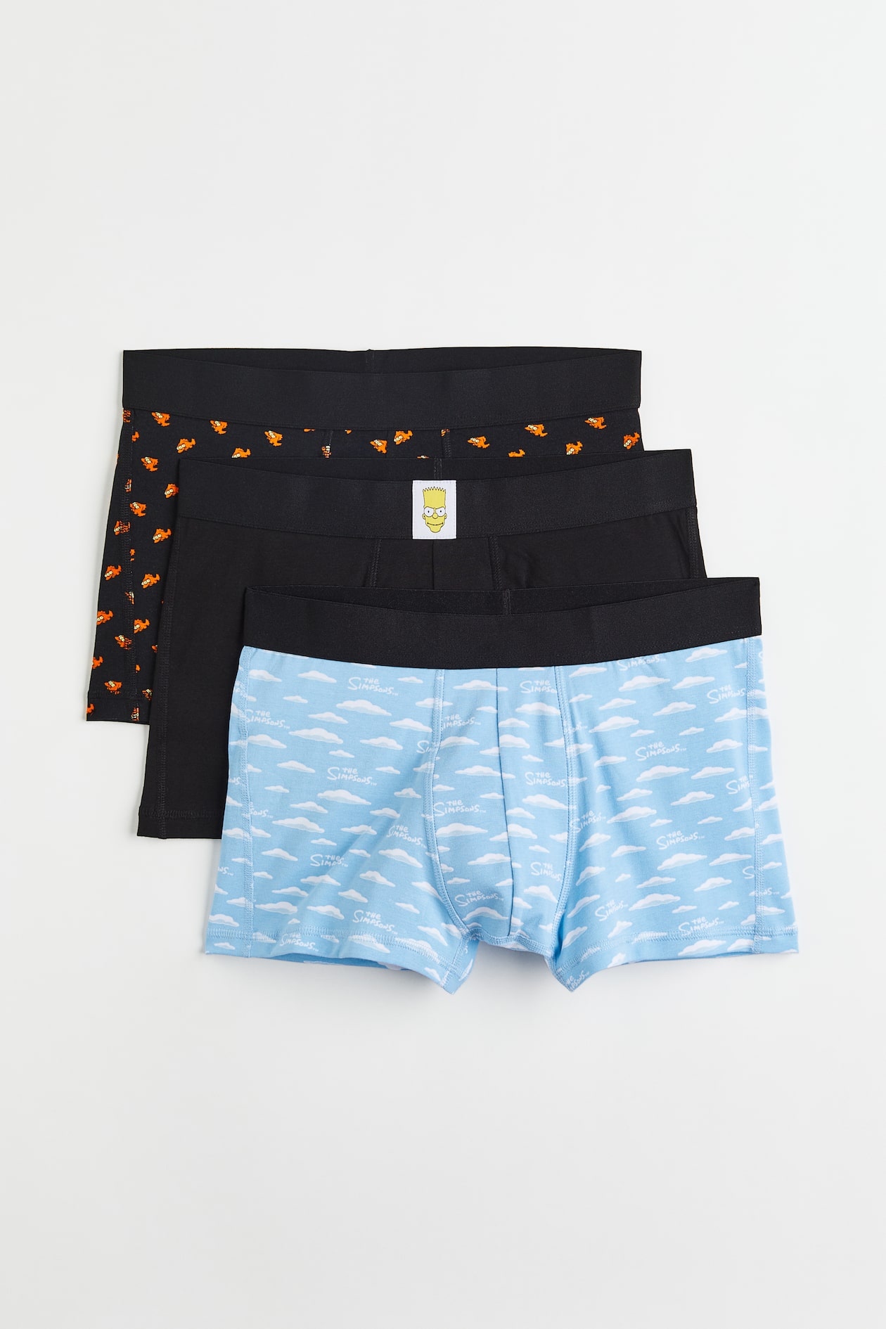 3er-Pack Kurze Trunks mit Lycra® - Schwarz/Die Simpsons - Men | H&M DE