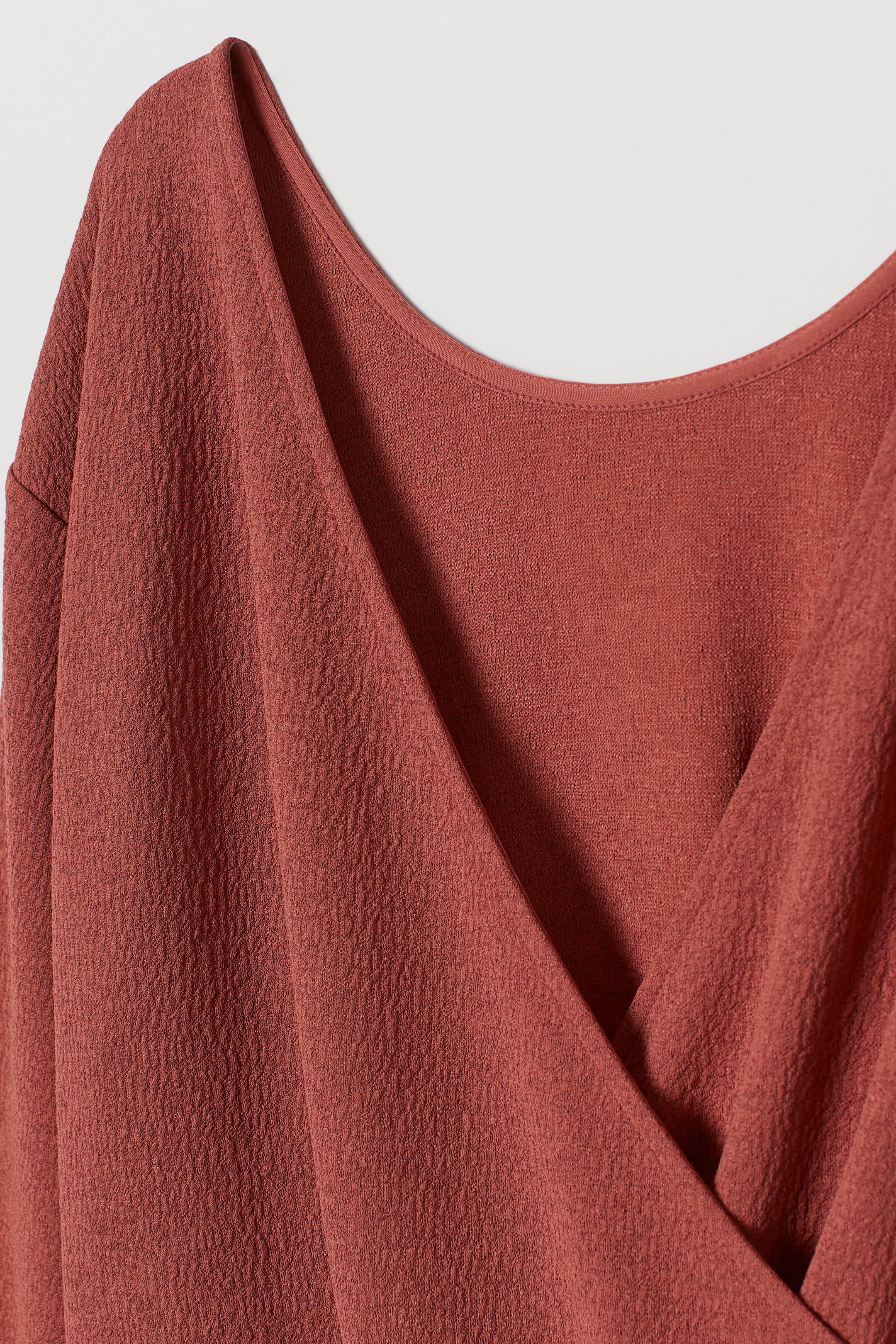 Wrapover-back Top - Marsala red - Ladies | H&M CA