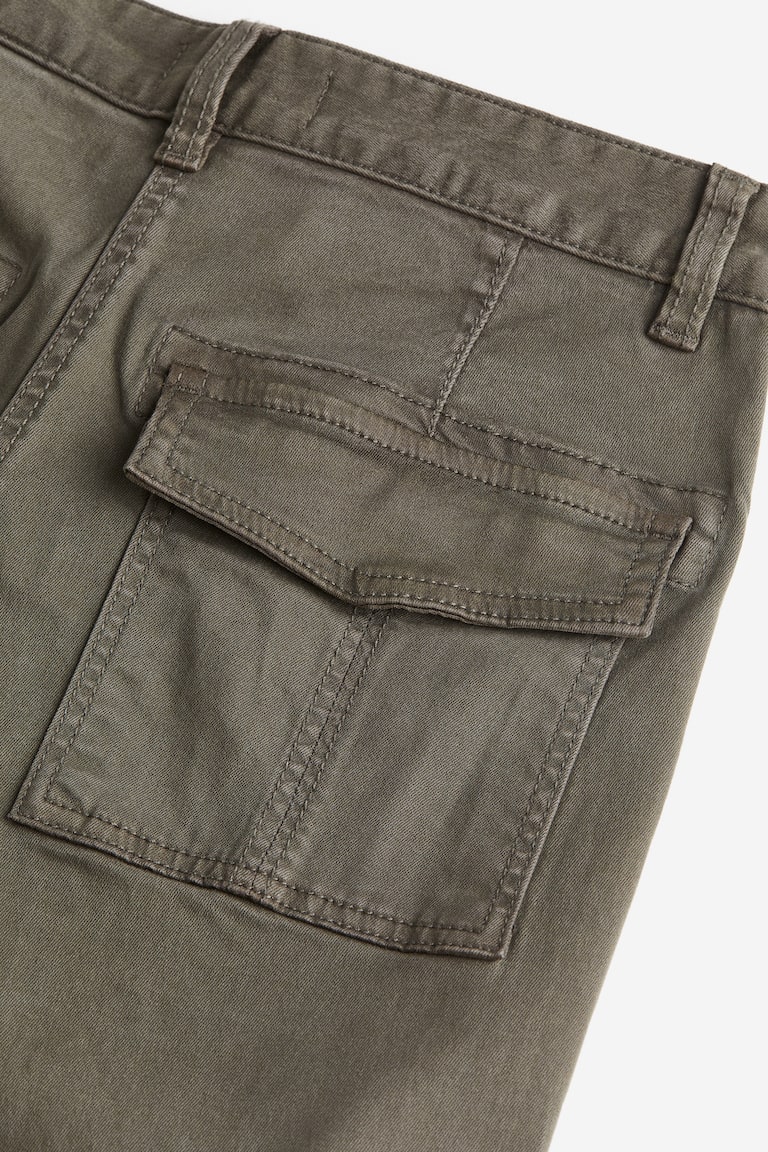 Twill Cargo Pants - Dark khaki green - Ladies | H&M PH