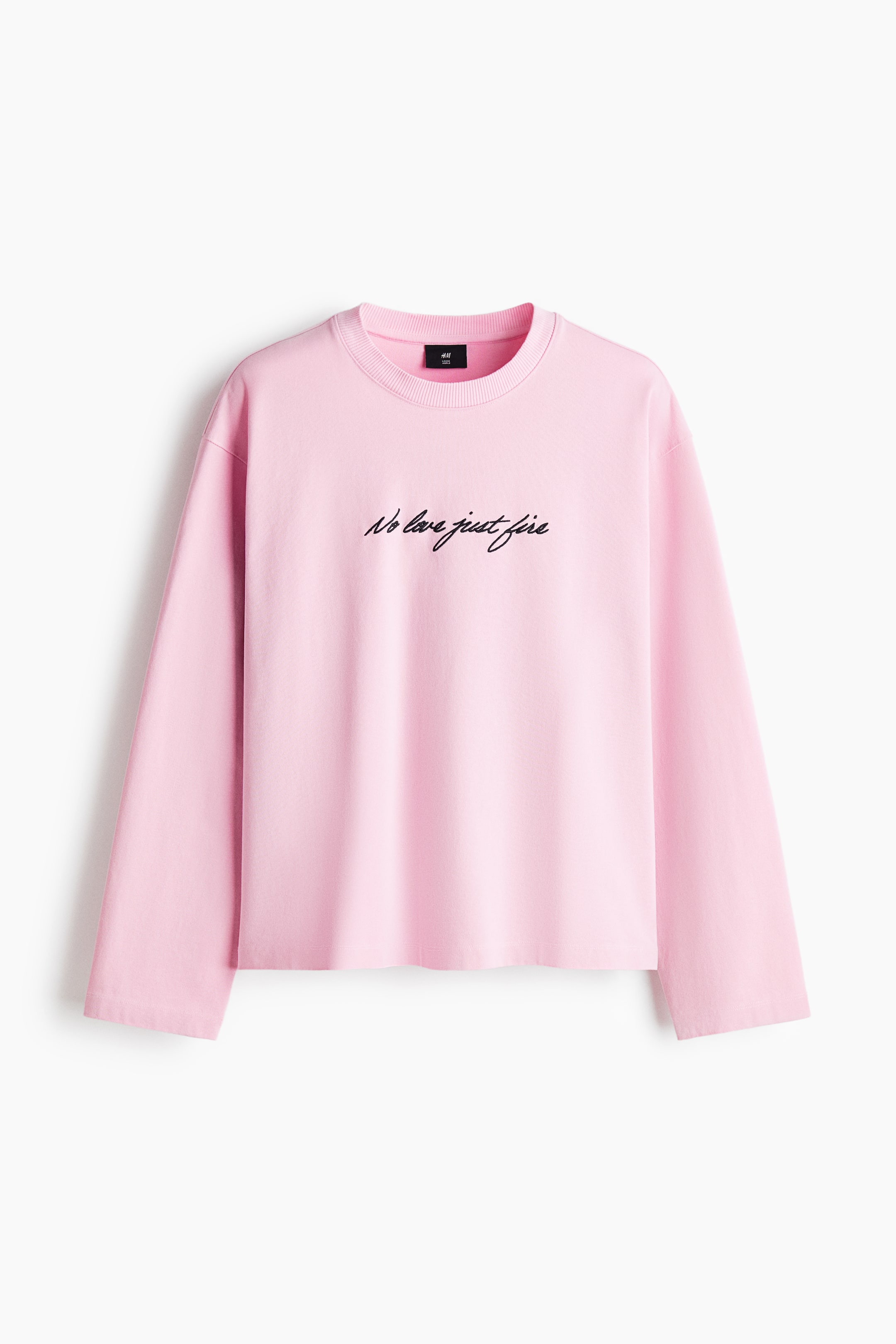 Dukserica dugih rukava Loose Fit - Ružičasta/No Love Just Fire - Men ...