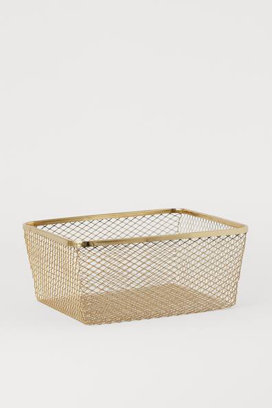 Large metal wire basket - Gold-coloured - Home All | H&M GB