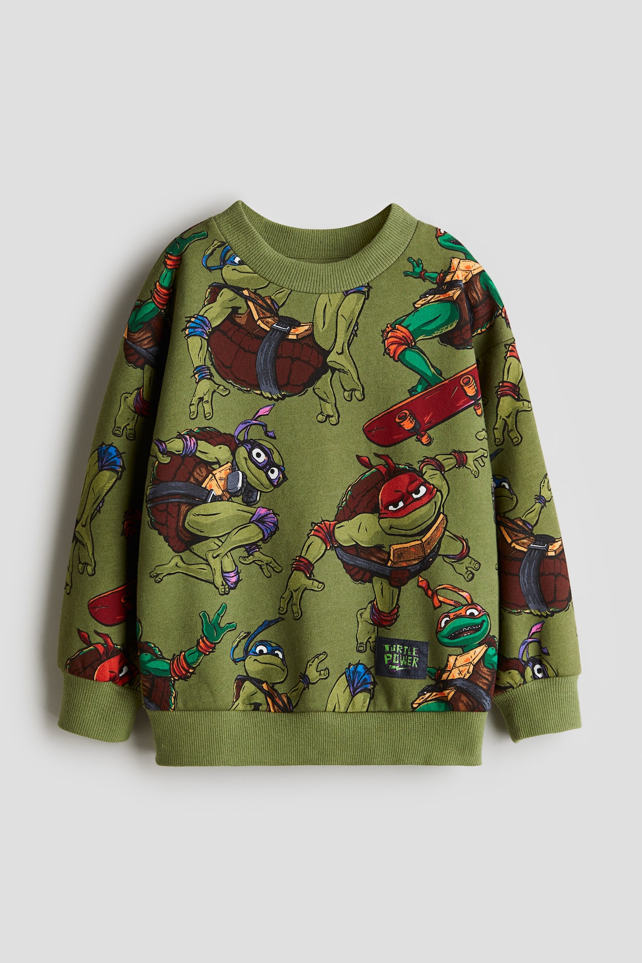Khaki green/TMNT Oversized printed sweatshirt for kids | H&M IN