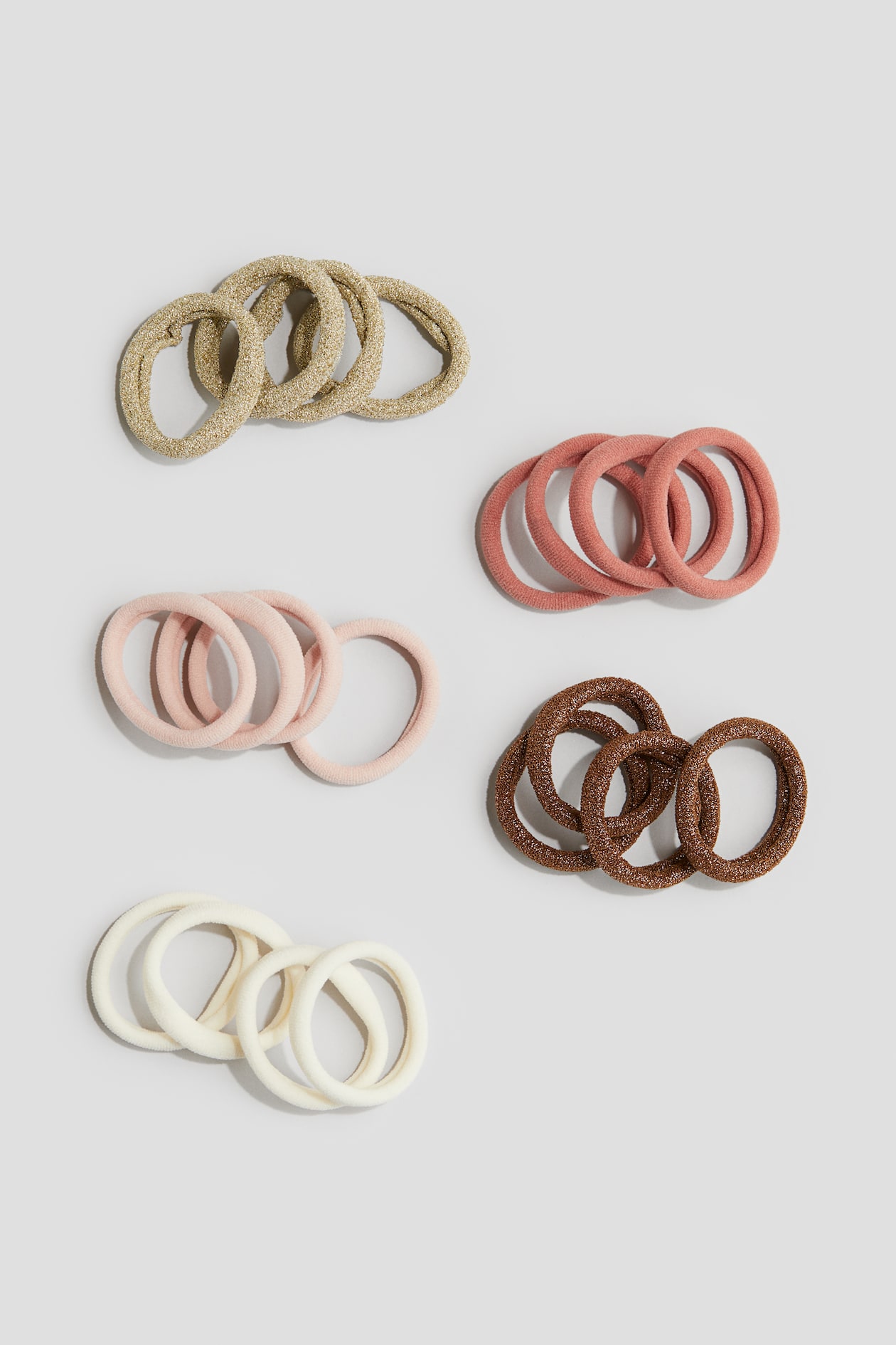 Powder pink/gold-colored 20-pack Hair Elastics | H&M CA