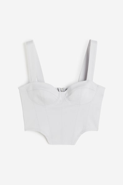 Women's Light gray Bustier-style Crop Top | H&M US