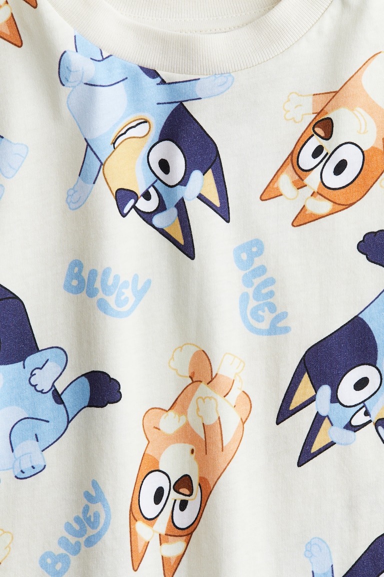 Cream/Bluey Oversized Print Tee for kids | H&M AU