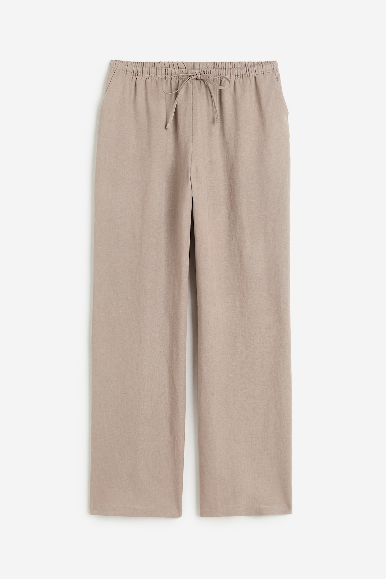 Linen-blend trousers - Greige - Ladies | H&M GB