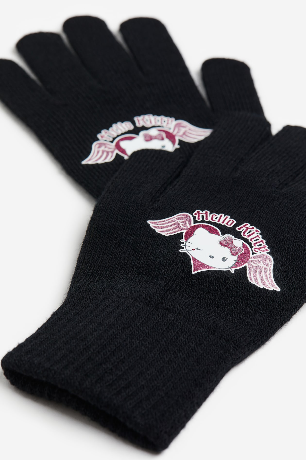 Print-motif gloves - Black/Hello Kitty - Kids | H&M GB