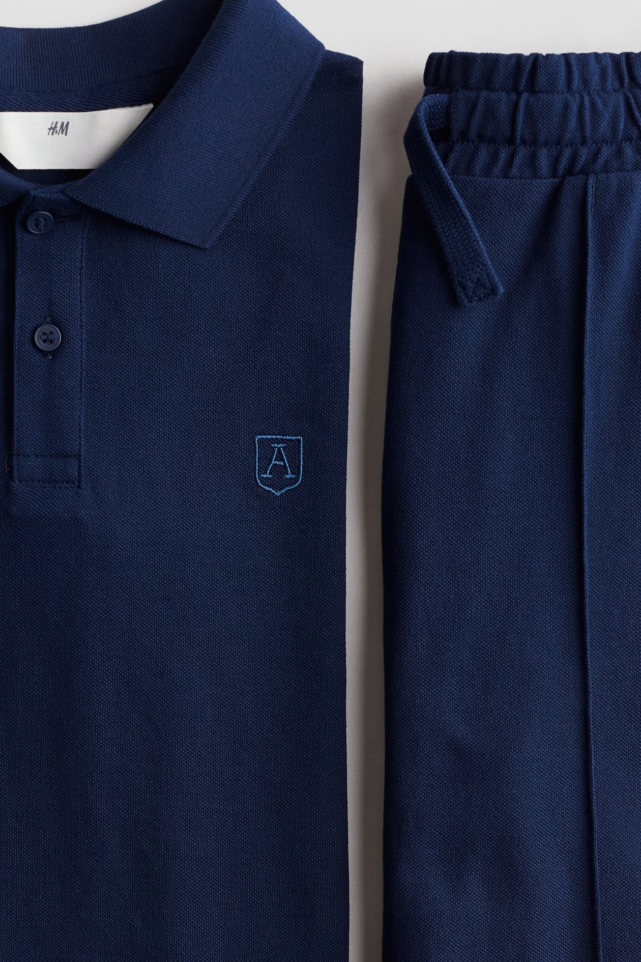 2-Piece Cotton Piqué Set - Navy blue - Kids | H&M US