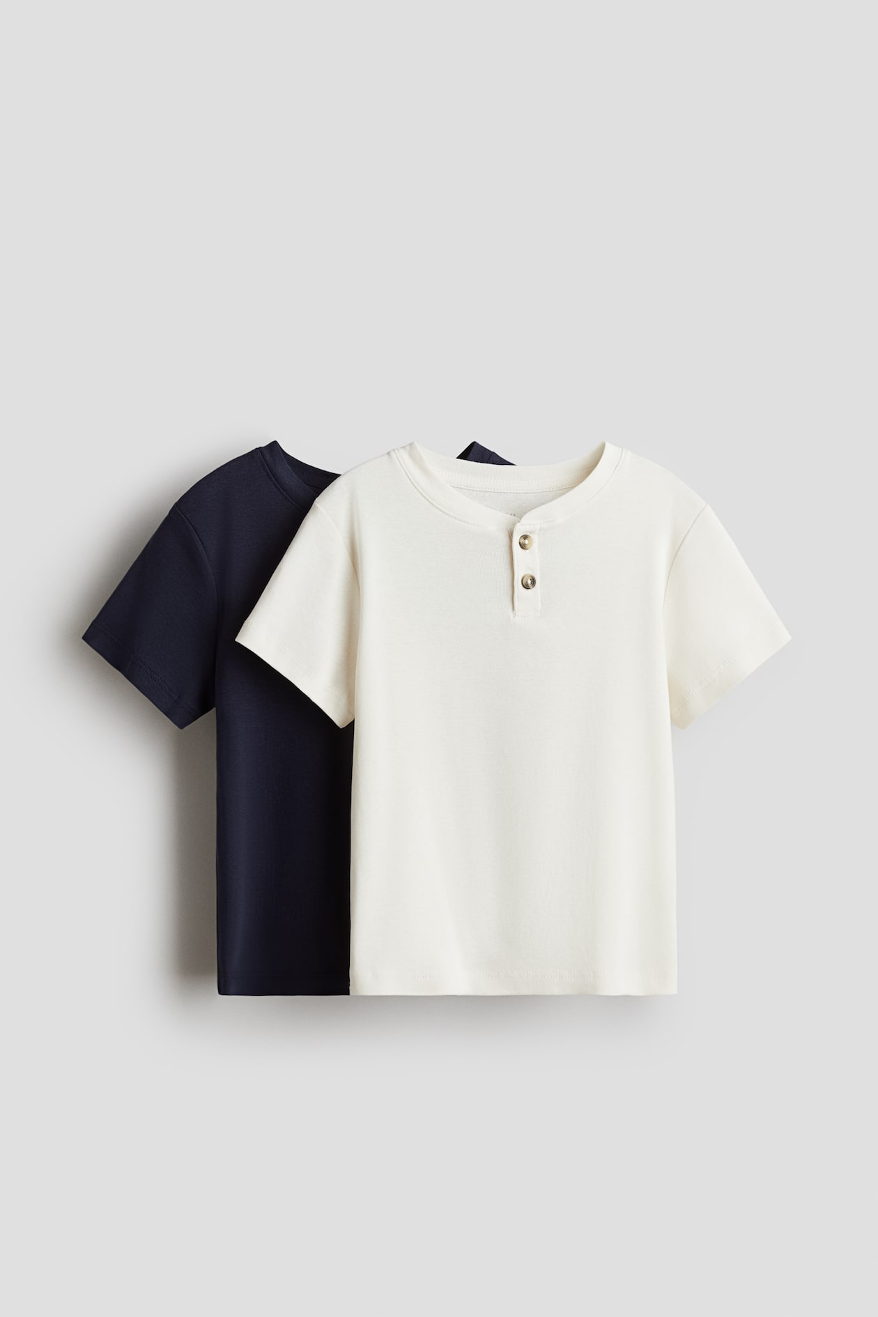 Dark blue/white 2-pack Henley T-shirts for kids | H&M US