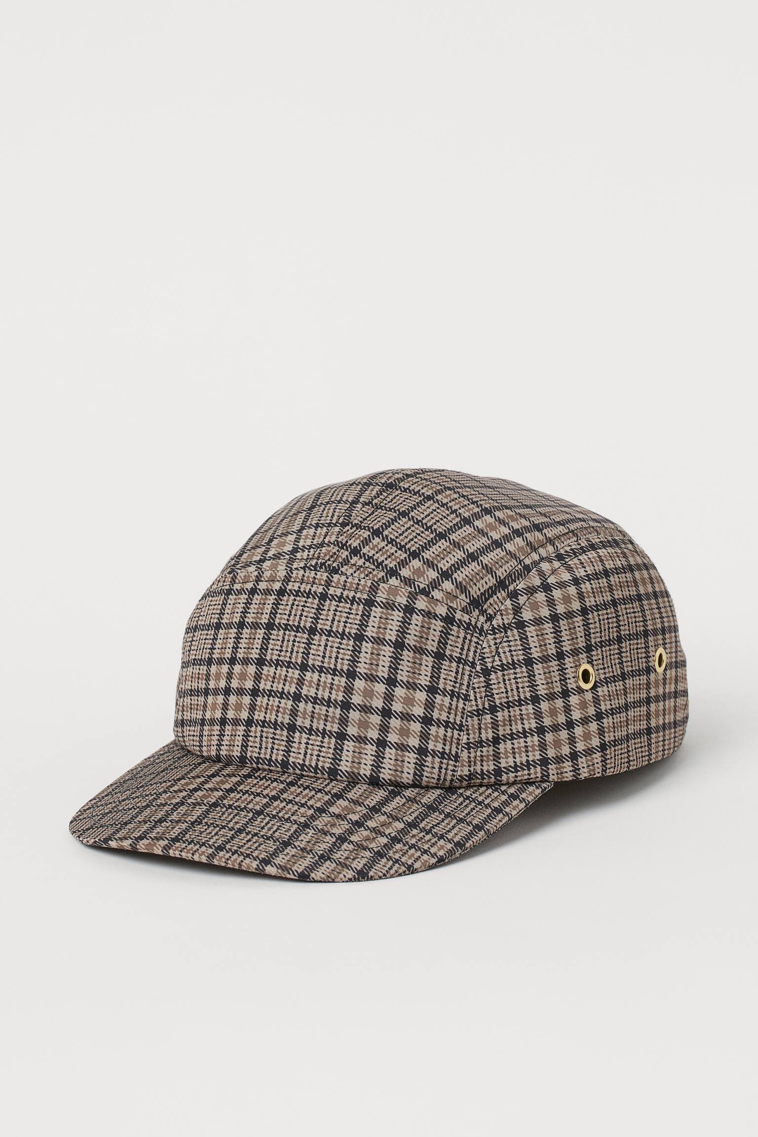 Patterned cap - Beige checked - Men | H&M HK