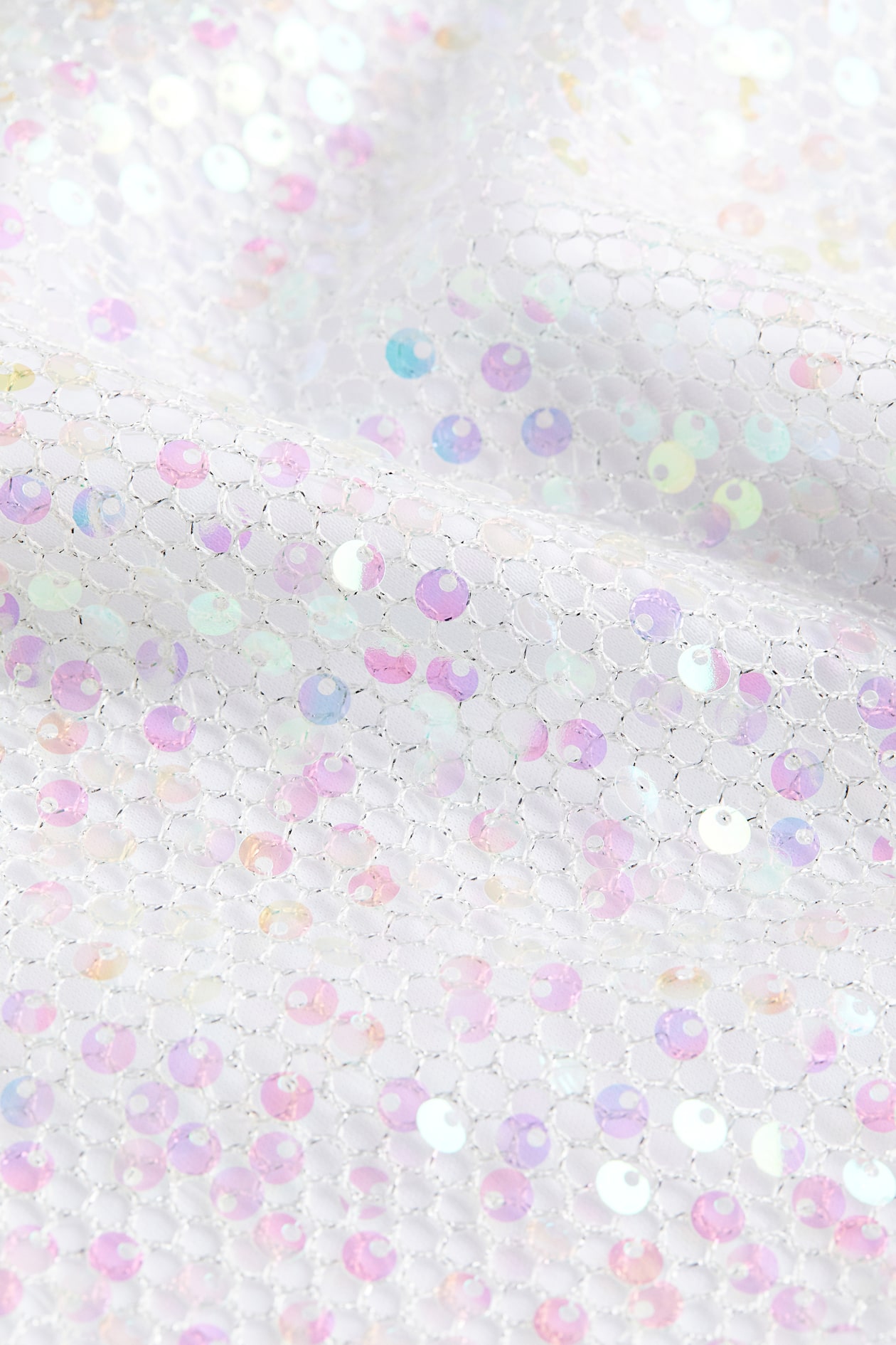 Sequined One-shoulder Net Top - White - Ladies | H&M US