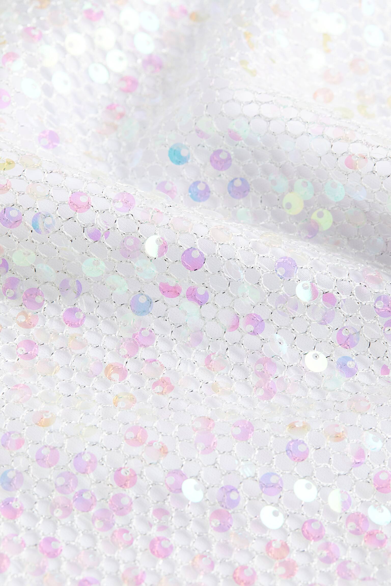 Sequined One-shoulder Net Top - White - Ladies | H&M US