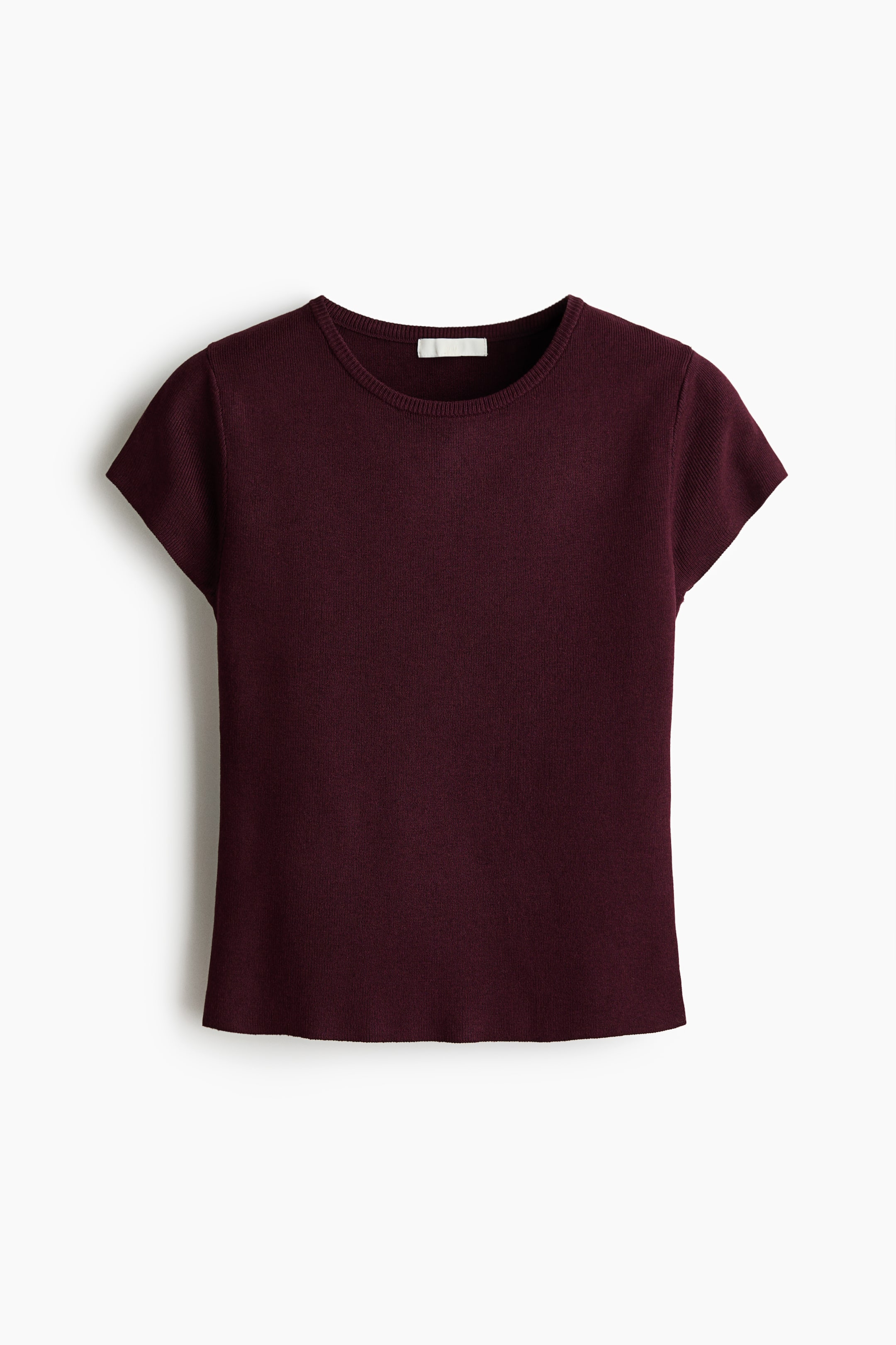 Fine-knit T-shirt - Burgundy - Ladies | H&M IN