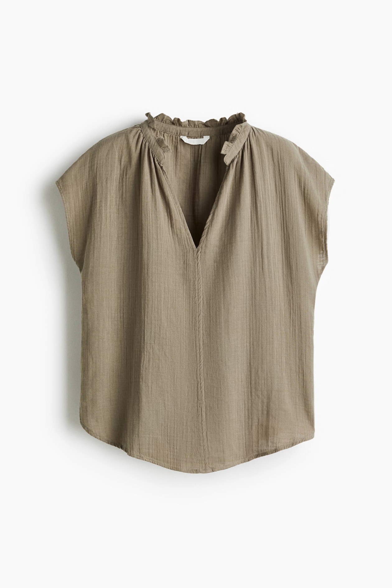 Women's Khaki green Cotton Muslin Blouse | H&M CA