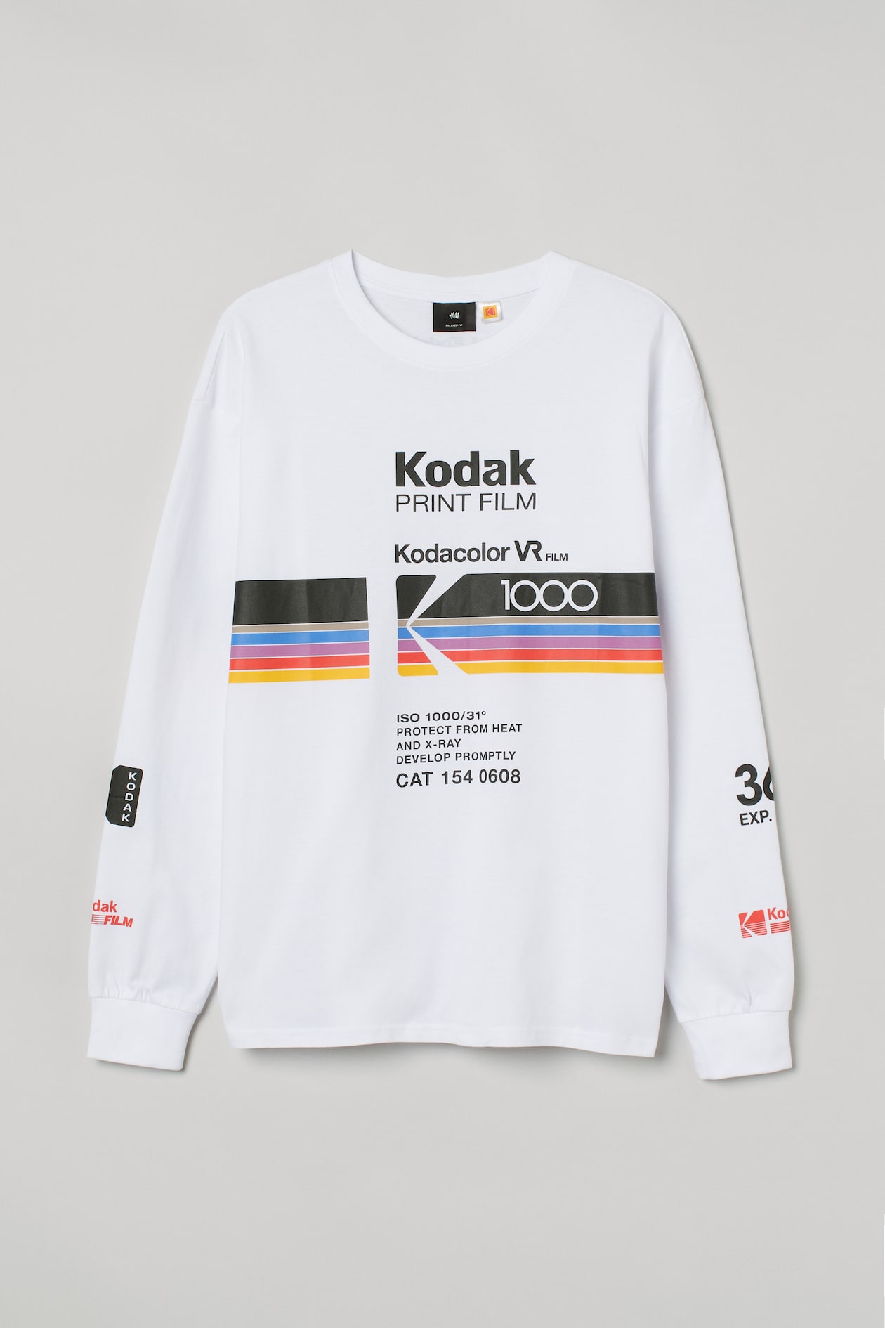Relaxed Fit Printed jersey top - White/Kodak - Men | H&M GB