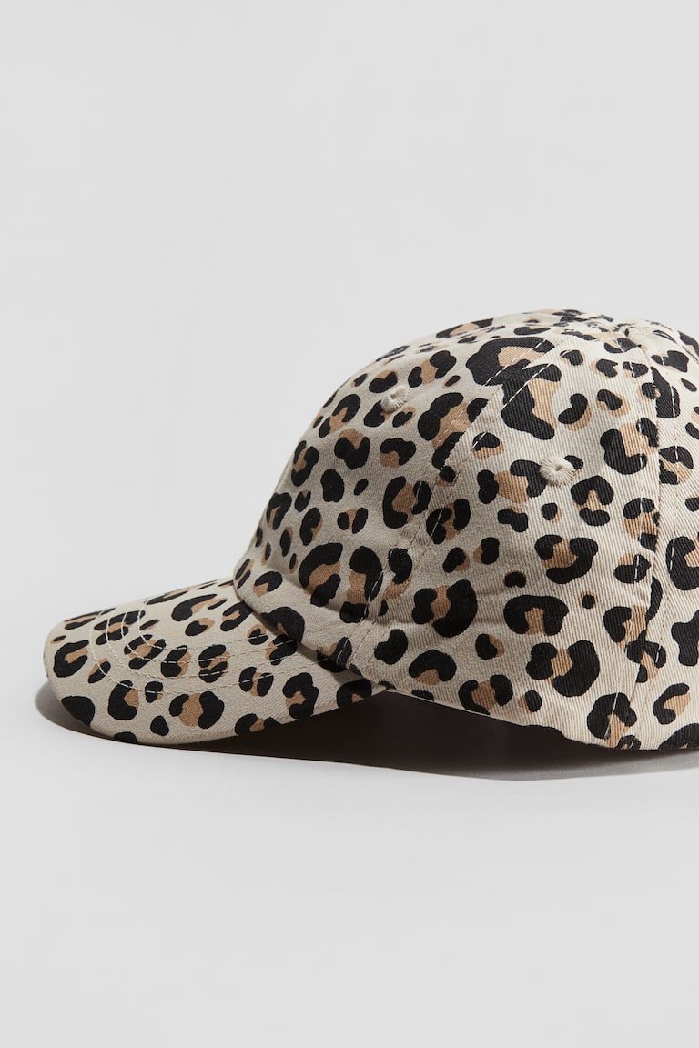 Light beige/leopard print Cotton Twill Cap for kids | H&M US