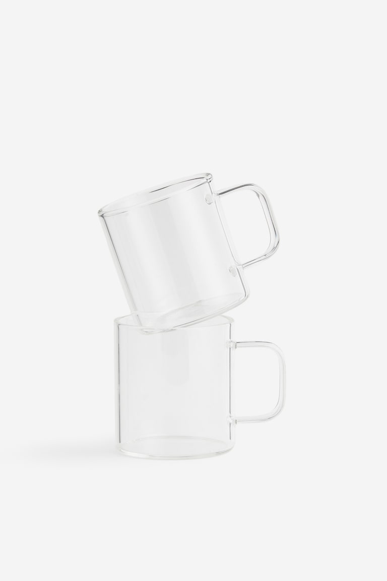 2-pack small glass mugs - Clear glass - Home All | H&M GB