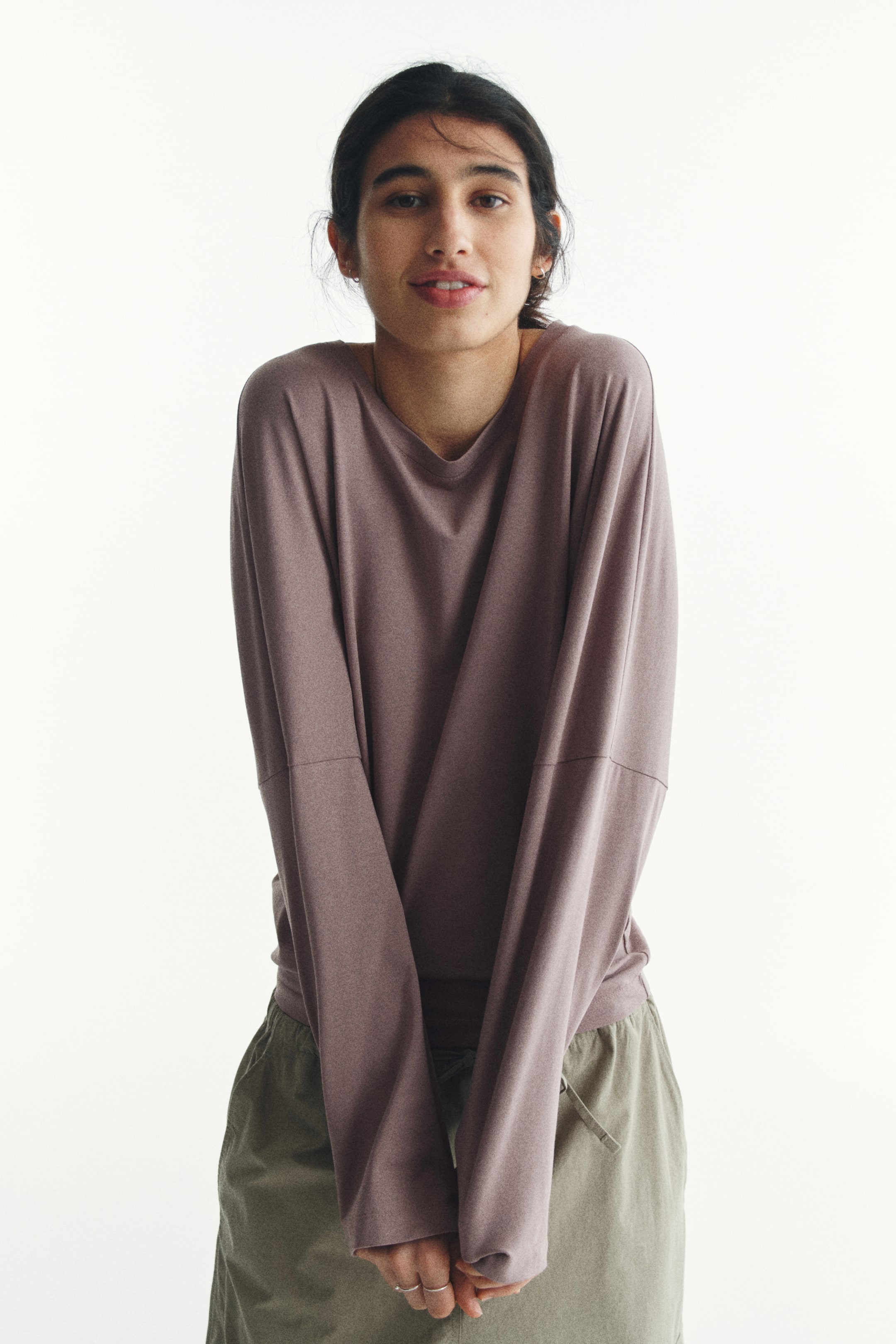 Women's Dusty purple Long-Sleeved Cotton Top | H&M US