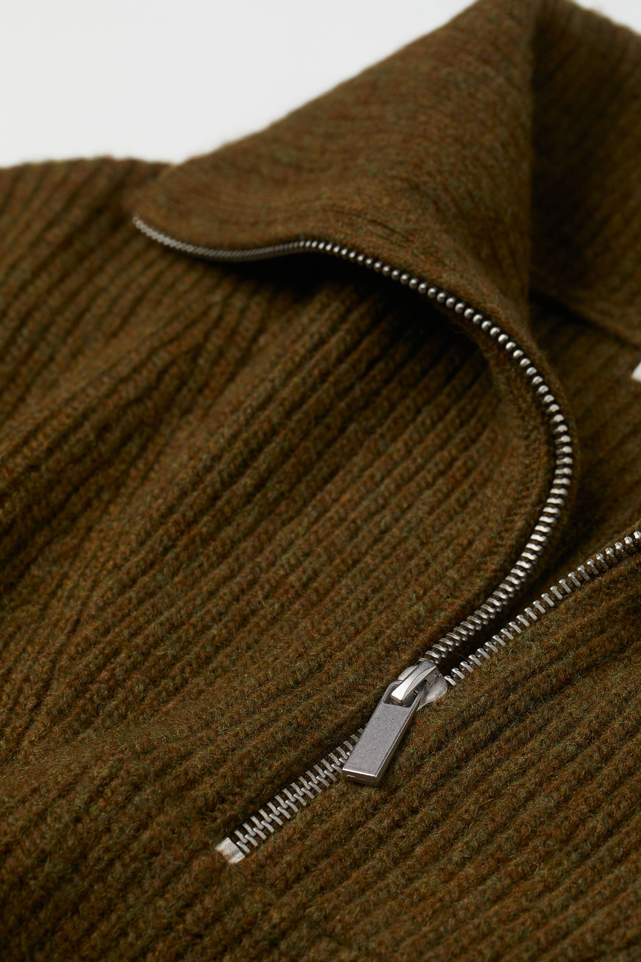 Pullover in maglia a coste - A maniche lunghe - Lungo - Verde kaki scuro - DONNA | H&M IT