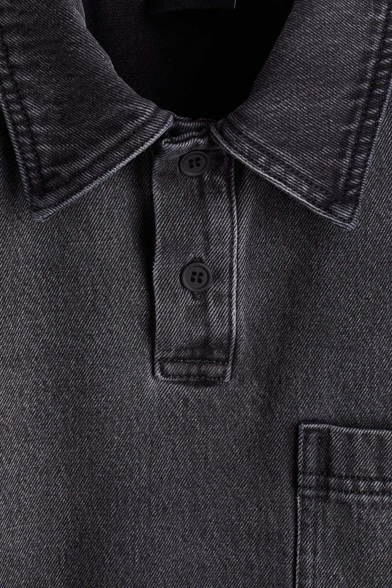 Men’s Vintage black Loose-Fit Denim Polo Shirt | H&M PH