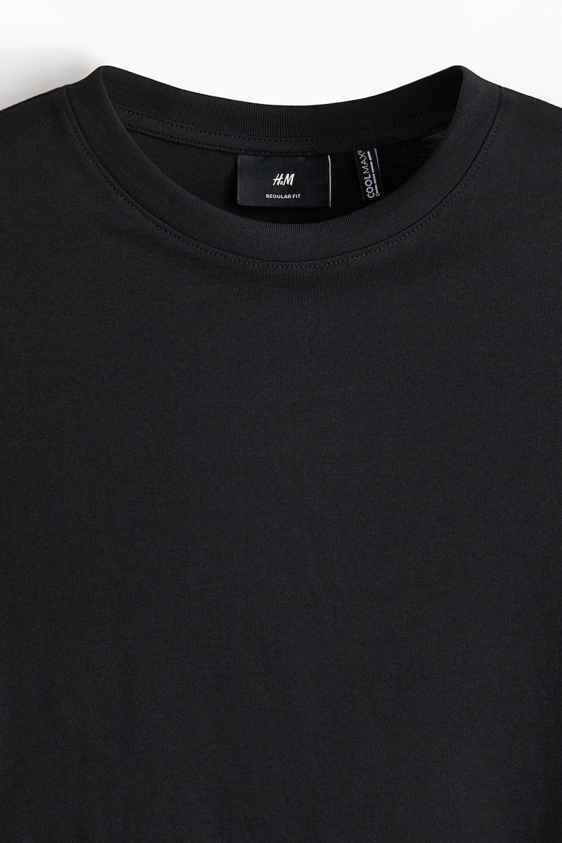 - 2-Pack COOLMAX® Regular-Fit T-Shirts - Dark gray/black - Men | H&M US