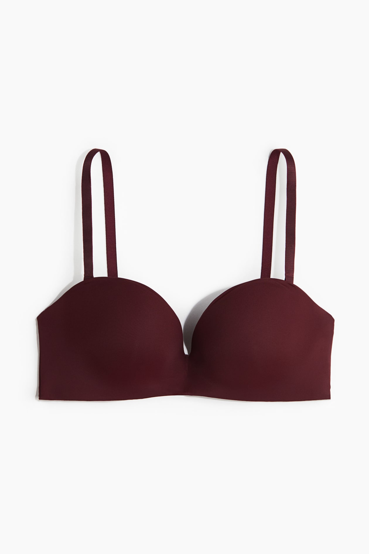 Women's Burgundy Microfiber Super Push-up Balconette Bra | H&M CA