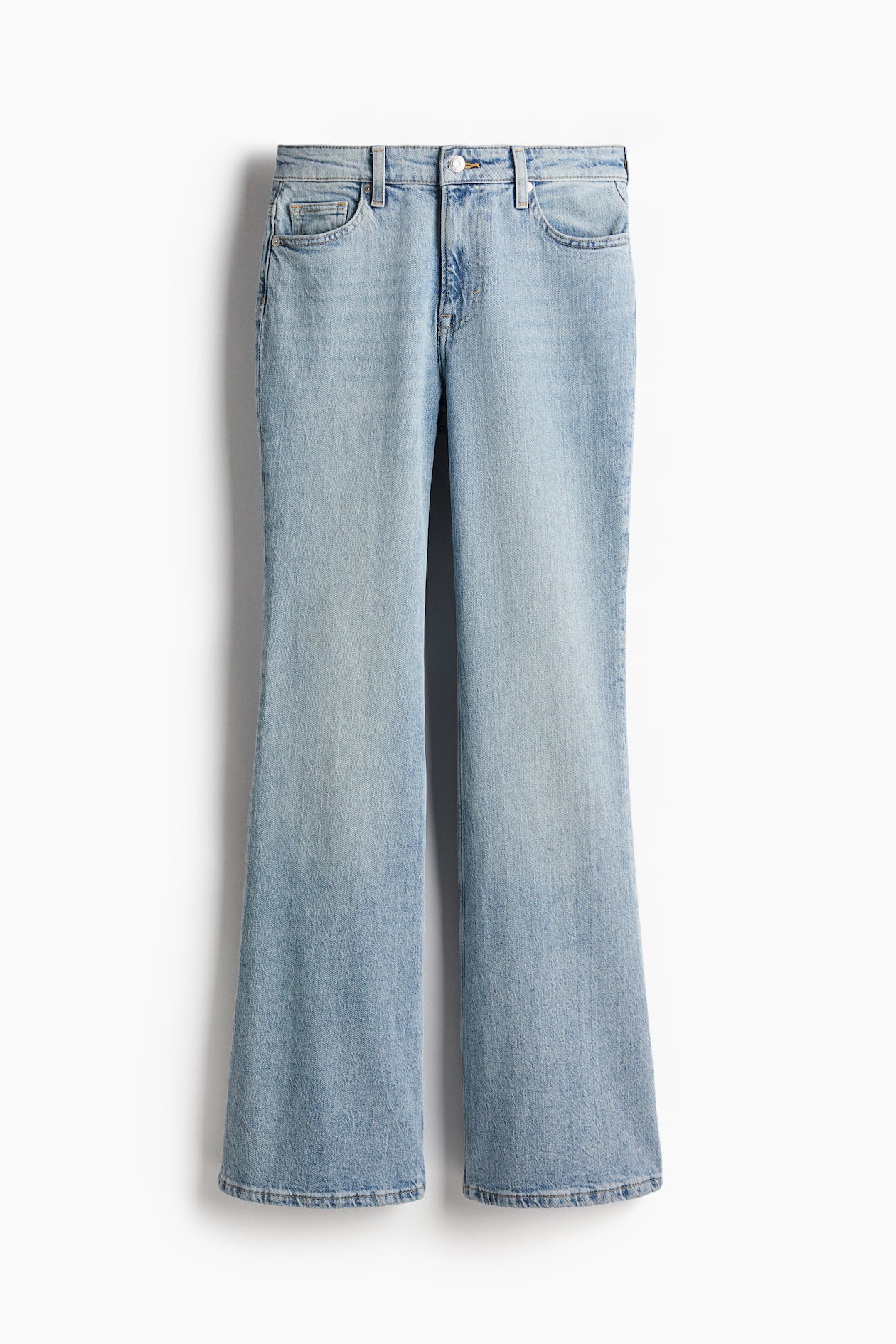 Women's Light denim blue Curvy Fit Flared High Jeans | H&M US