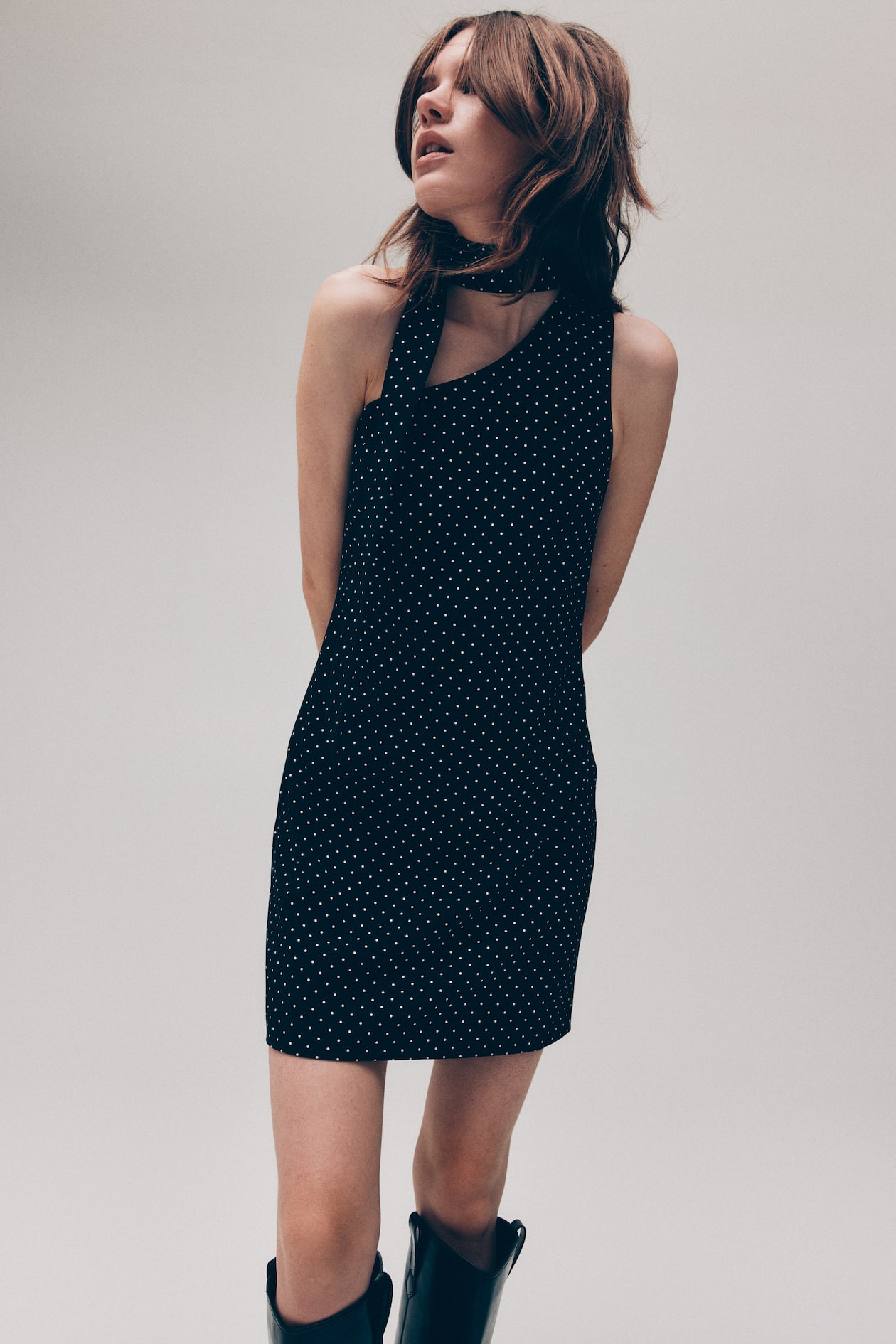 Robe asymétrique - Noir/à pois - FEMME | H&M CA