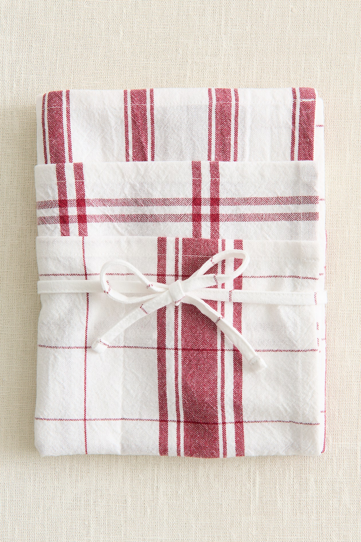 3-pack Cotton Tea Towels - White/red - Home All | H&M US