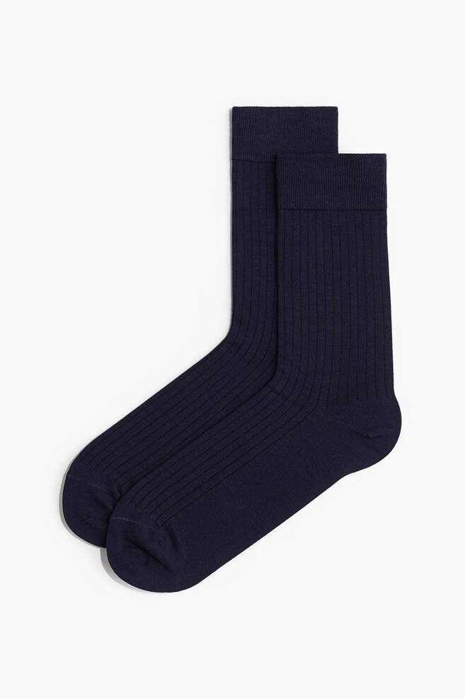 Fine-Knit Socks - Navy blue - Men | H&M US