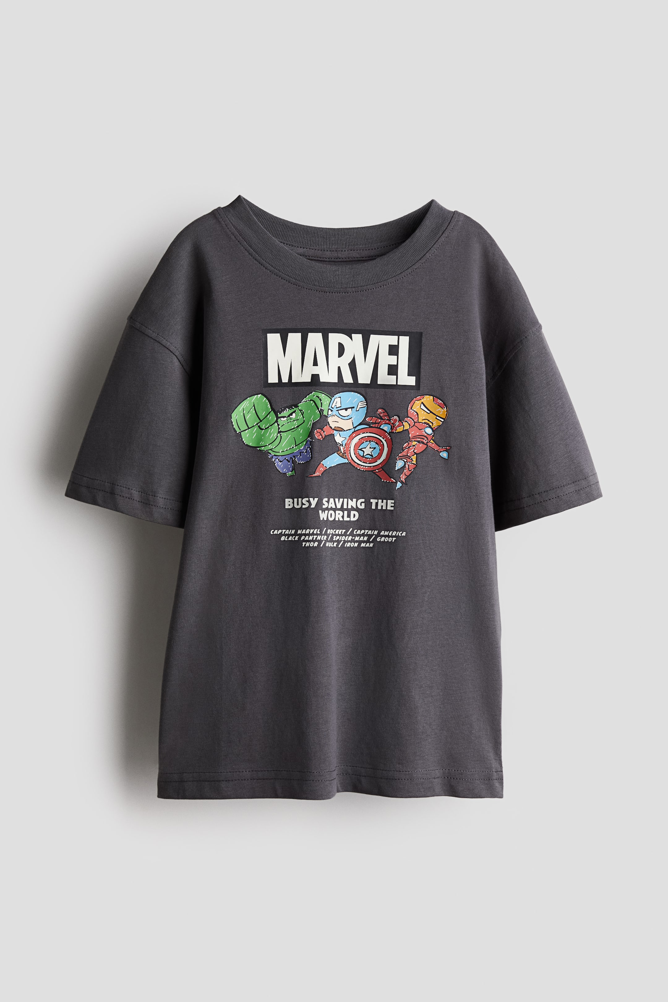 Printed T-shirt - Dark gray/Marvel - Kids | H&M US