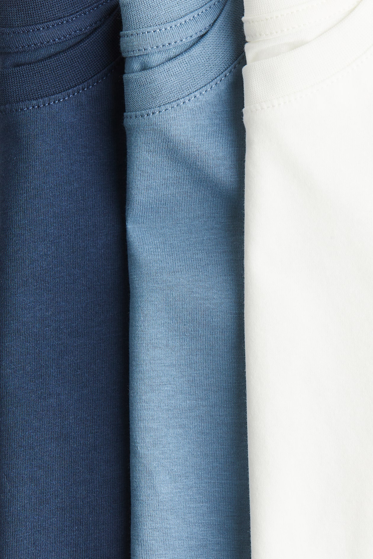 White/blue/navy blue 3-pack Long-sleeved T-shirts for kids | H&M US
