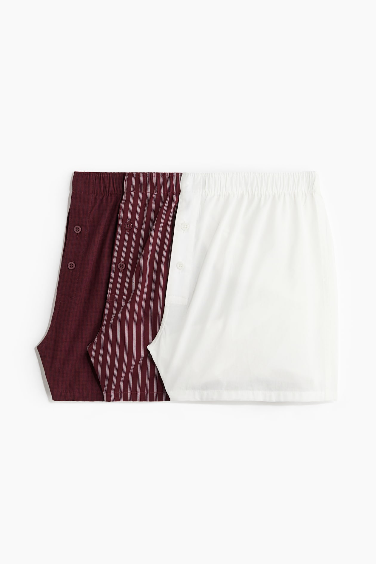 3-pack Woven Cotton Boxer Shorts - Red/striped - Men | H&M US
