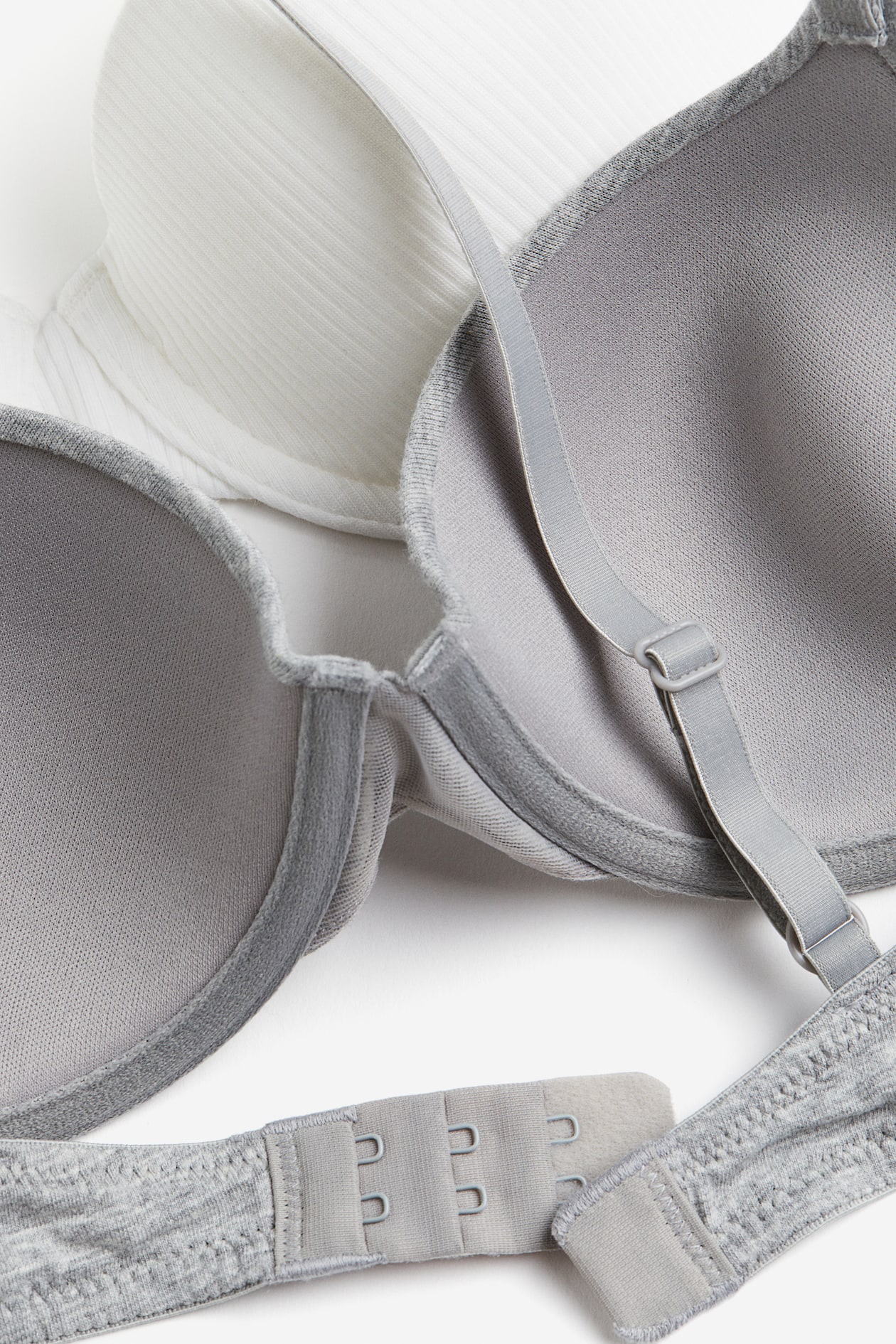Women's Light gray melange/white 2-pack Padded Cotton T-shirt Bras | H&M US