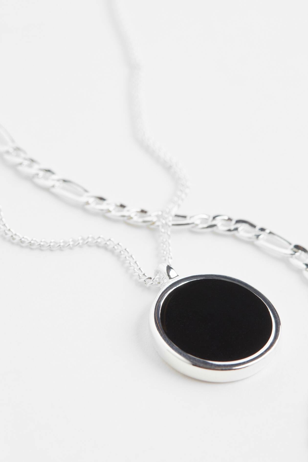 Men’s Silver-coloured/Black 2-pack necklaces | H&M MY