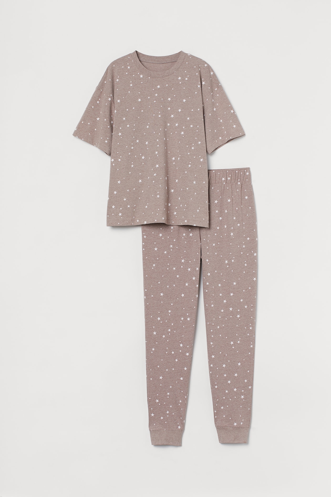 Jersey pyjamas - Beige marl/Stars - Ladies | H&M RS