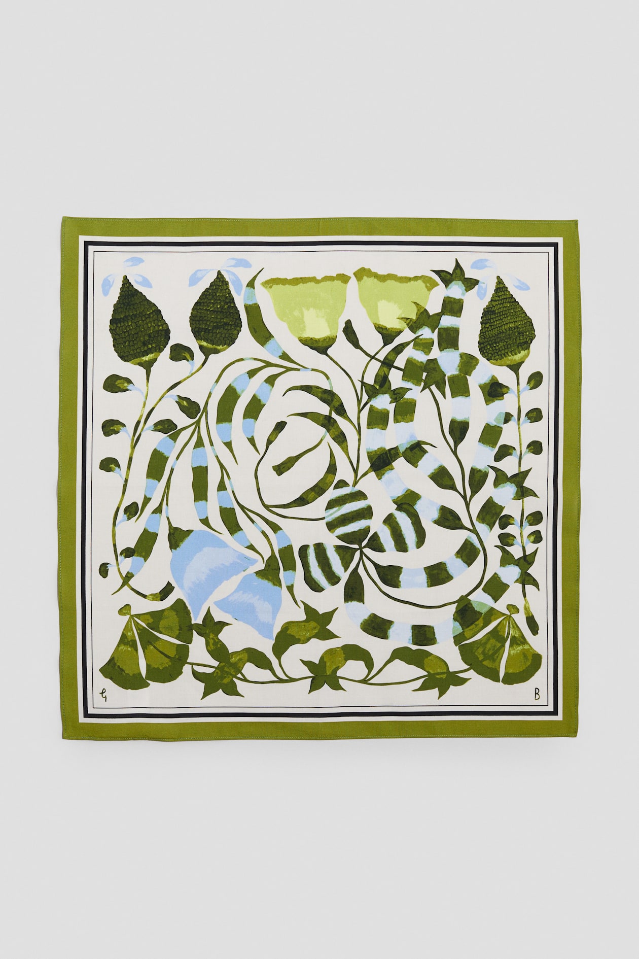 Printed cotton scarf - Light beige/Floral - Kids | H&M GB