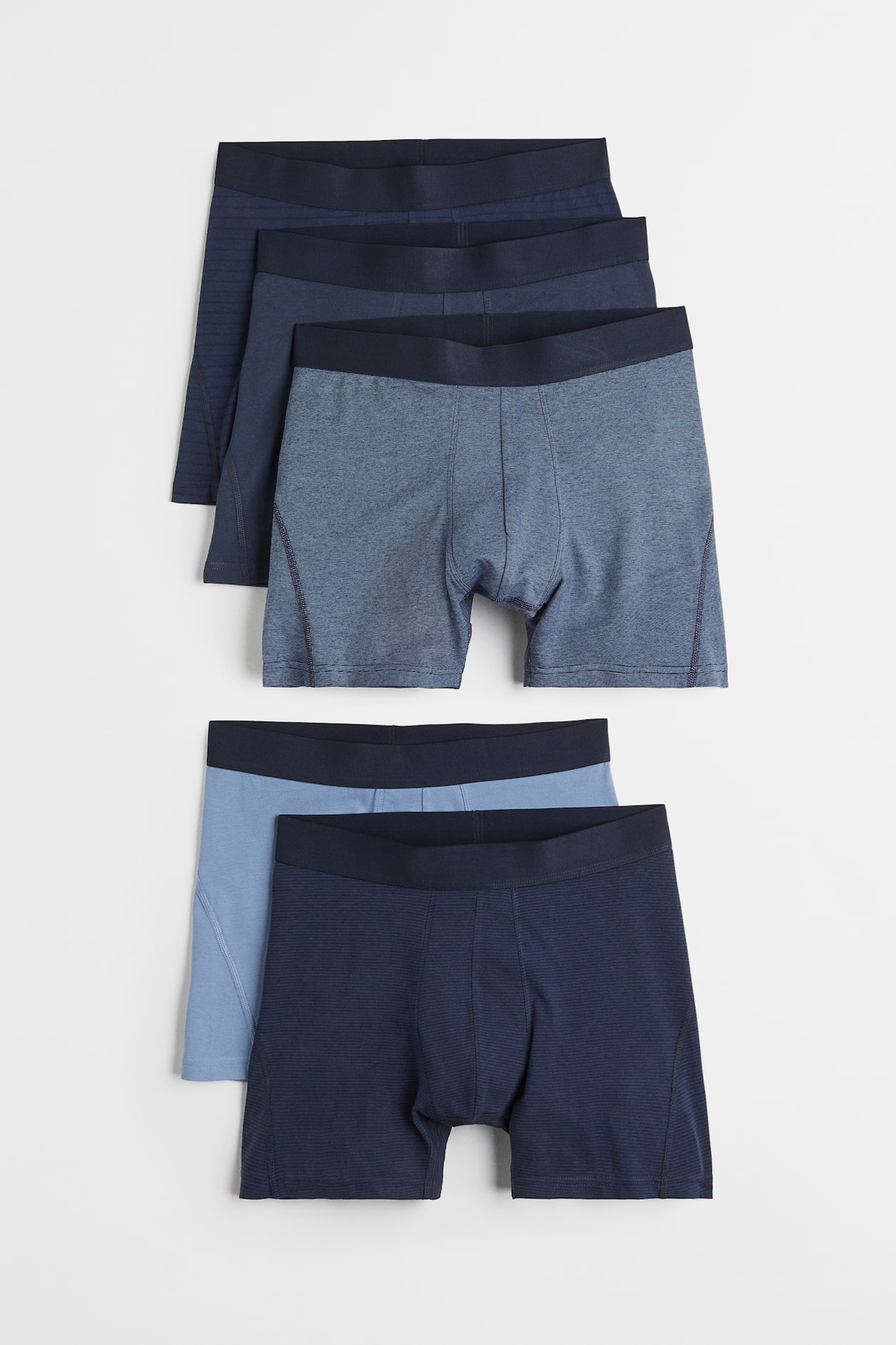 5-pack mid trunks with Lycra® - Light blue/Dark blue - Men | H&M GB