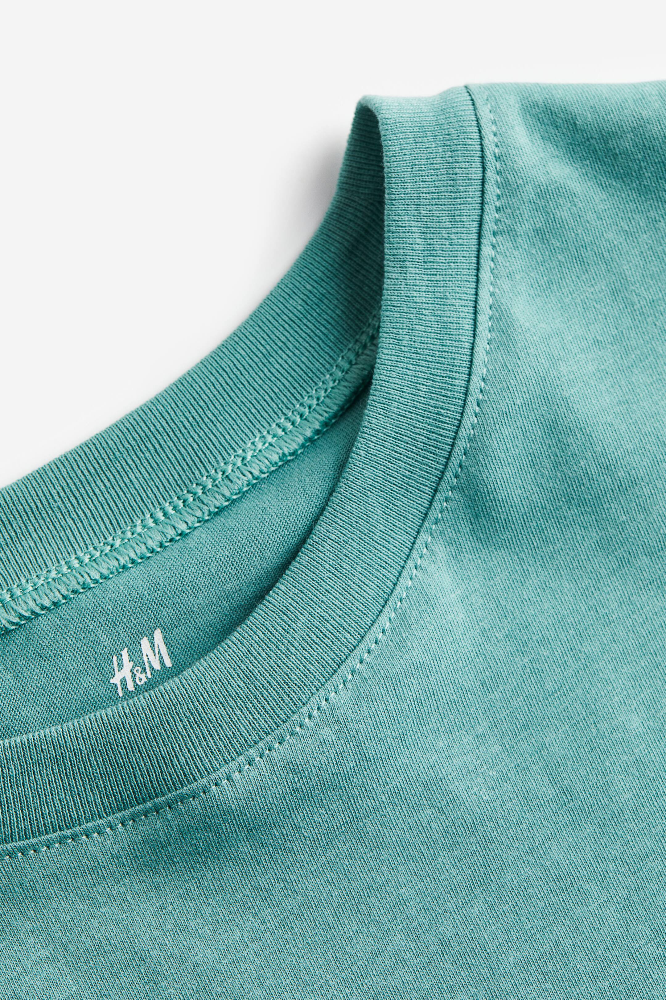 T-Shirt aus Baumwolle - Rundausschnitt - Kurzarm - Türkis - Kids | H&M AT