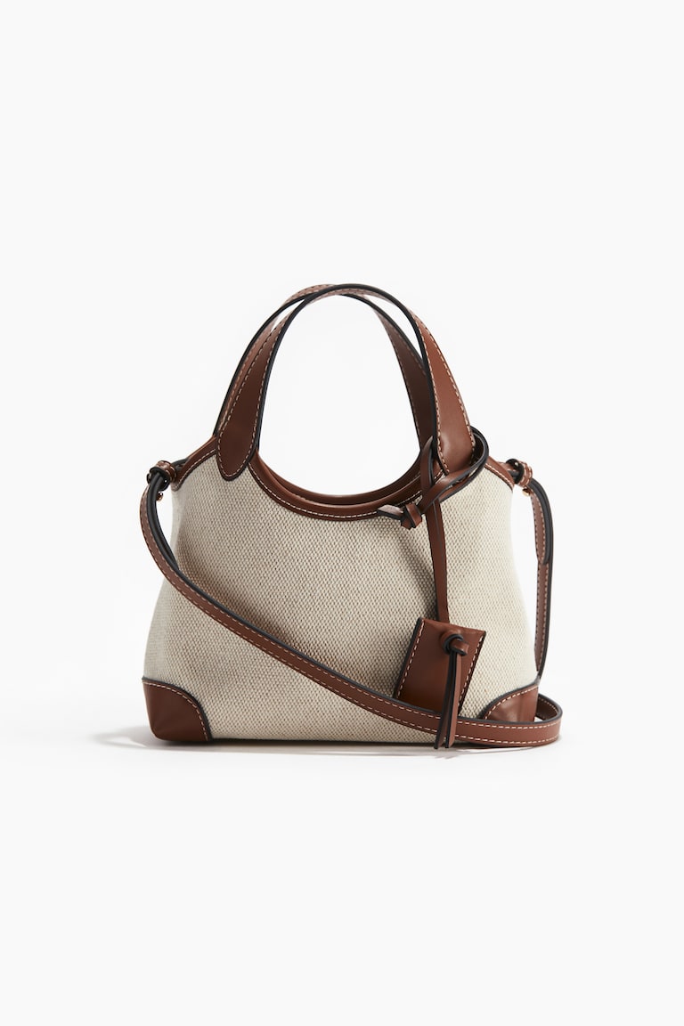 Women's Cream/Brown Linen-blend crossbody bag | H&M IN