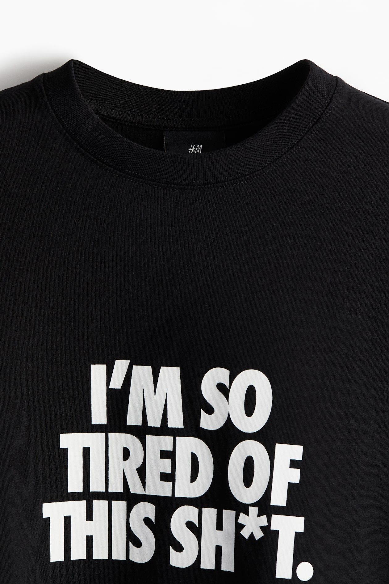 Loose Fit Print Tee - Black/I'm So Tired - Men | H&M AU